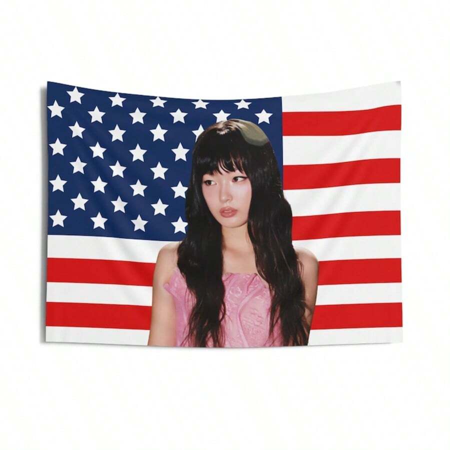 Katseye Yoonchae Visuals American Flag Tapestry, Katseye Concert Flag ...