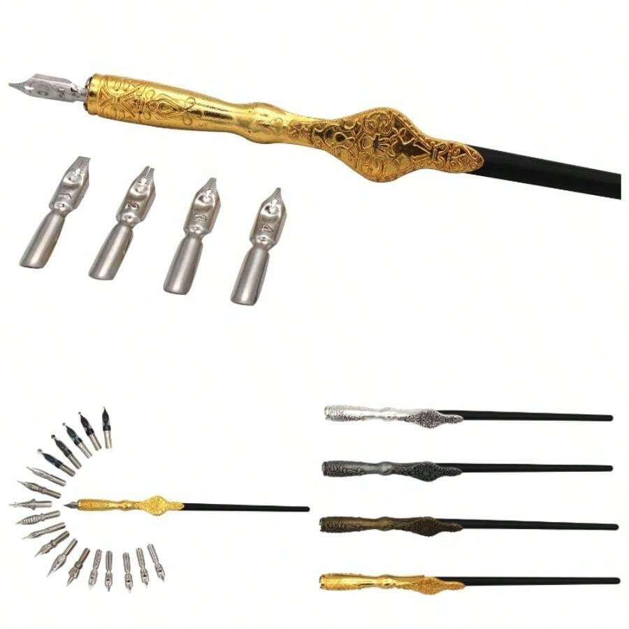 Calligraphy Pens Set - Dip Pen Handcrafted Calligraphy Set With 18 Nibs ...