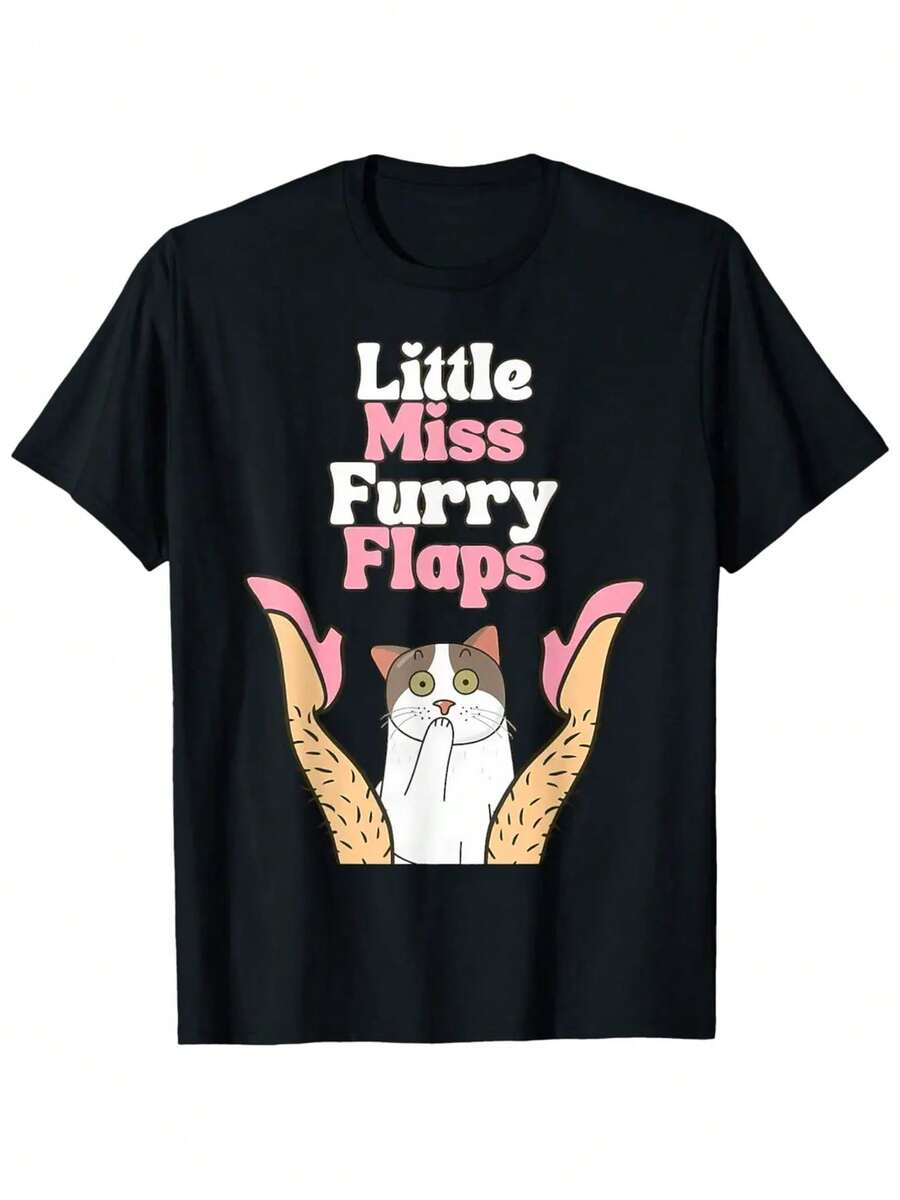 Funny Little Miss Furry Flaps Inappropriate Adult Joke Women T Shirt ...