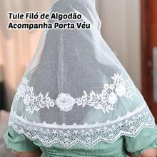 CCB Christian Congregation Veil, Wide Lace With Round Floral Applique ...