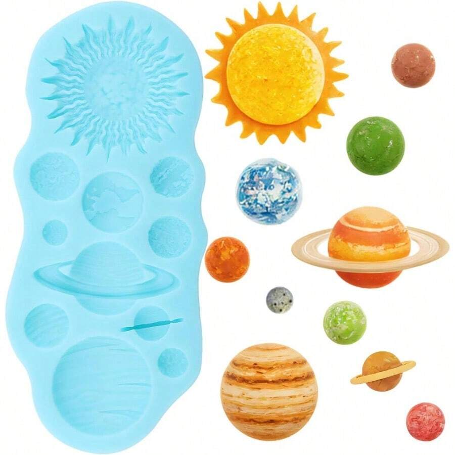 Planets Fondant Silicone Molds Earth Mold Cake Decoration Cupcake ...