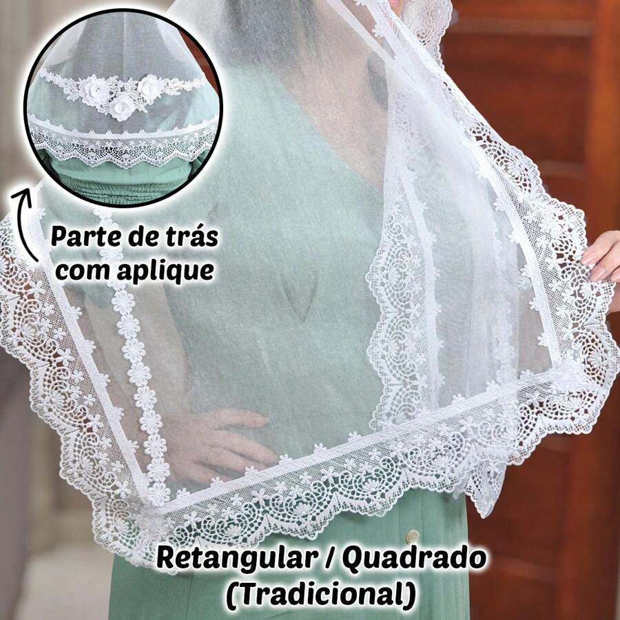 CCB Veil With 3D Floral Applique, Wide Lace And Centerpiece ...