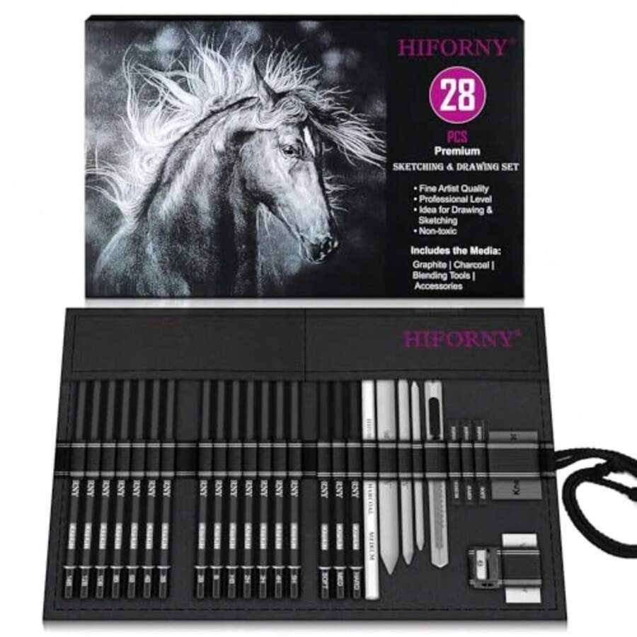 28 PCS Sketching Drawing Pencil SetSketch Pencils Art Plies With ...