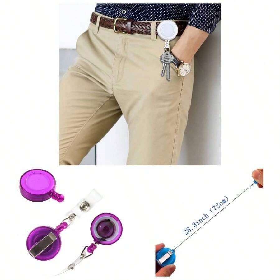 Pcs Badge Reels Retractable Badges Holder ID Card Keychain Whistles ...