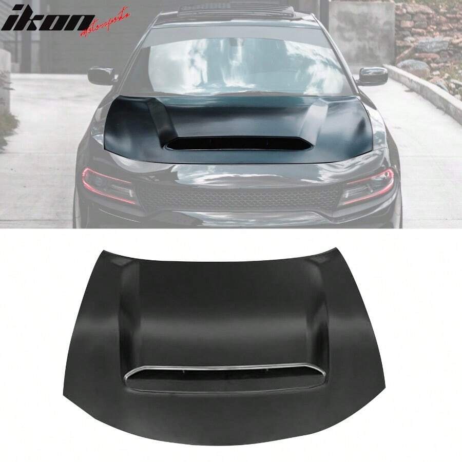 Fits 15-23 Dodge Charger Demon Style Front Bumper Hood Scoop Vent Black ...