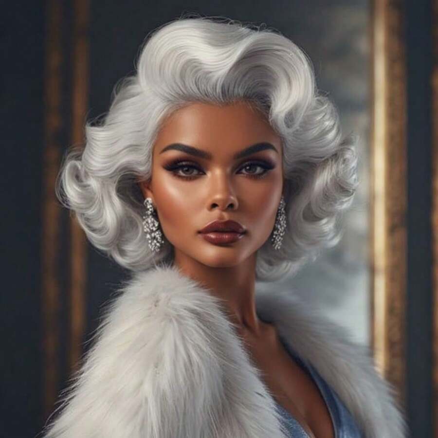 Silver Grey Wigs Short Bob Body Wave Human Hair Lace Front Wig For ...