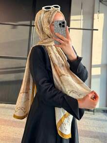 1pc Women Abaya Accessories Vintage Baroque Bohemian Palace Style Scarf ...
