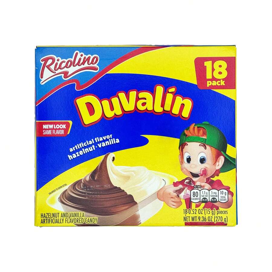 Ricolino Duvalin Hazelnut, Vanilla Soft Candy, 18-Pack, Snack Mexican ...