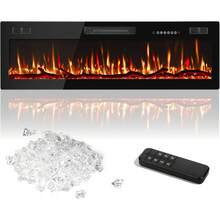 60" Electric Fireplace - Recessed & Wall-Mounted, Ultra-Thin Design ...