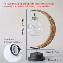 1 PC Moon Night Light With Hanging Star Or Ball Lights Battery Powered ...