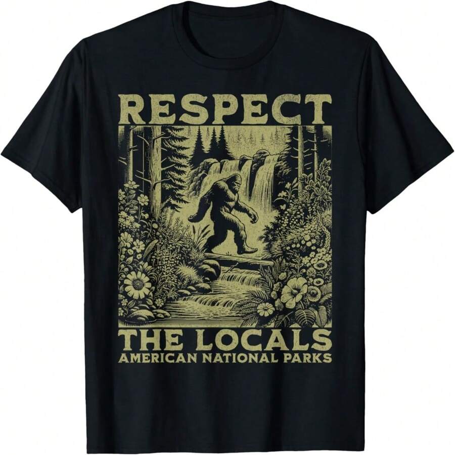 Respect The Locals Bigfoot Sasquatch An National Parks T-Shirt | SHEIN UK