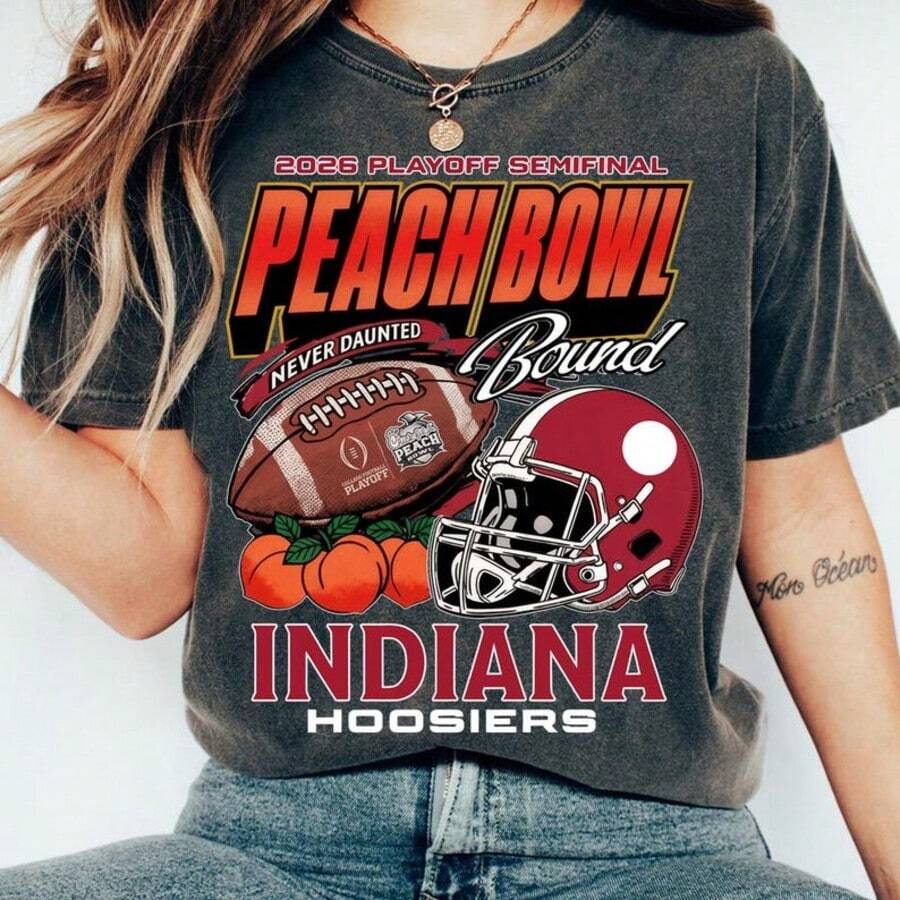 Camiseta de la Indiana Hoosiers 2026 CFP Semifinal Chi Ck-Fi L-A Peach ...