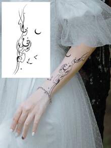 STARTTOOS Black Bird, Swallow, Floral, Butterfly, Star & Moon Feather ...