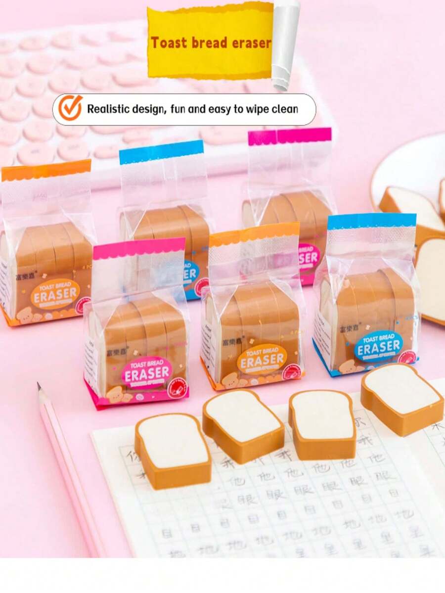 2026 Cartoon 1 Stück Toast Brot Radiergummi - Großer Schüler Korrektur ...