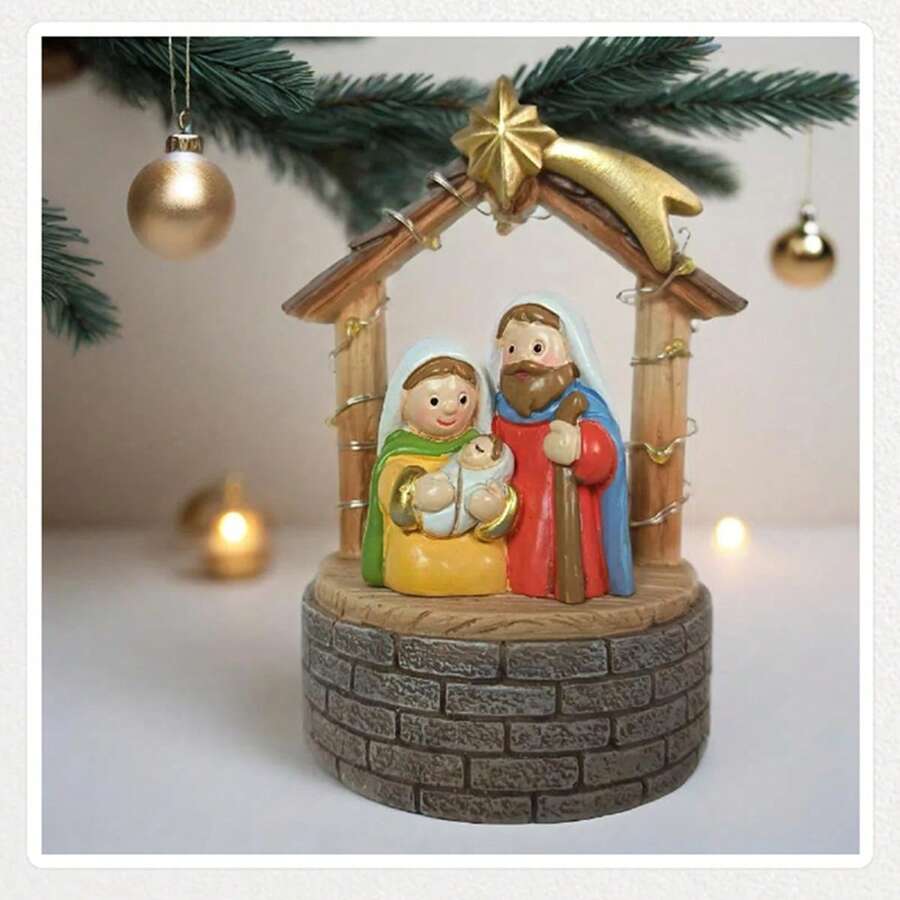 Christmas Light Up Nativity Scene Manger Nativity Scene Figures Holy ...