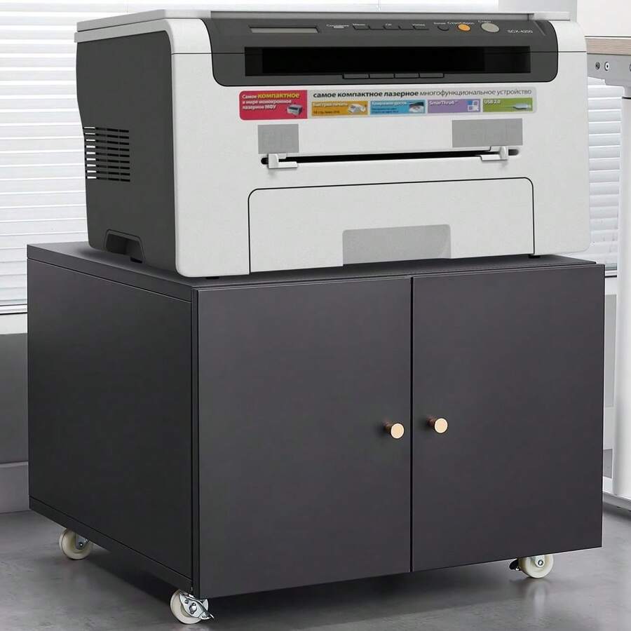 60cm Steel Mobile File Cabinet Printer Stand With Adjustable Shelf ...