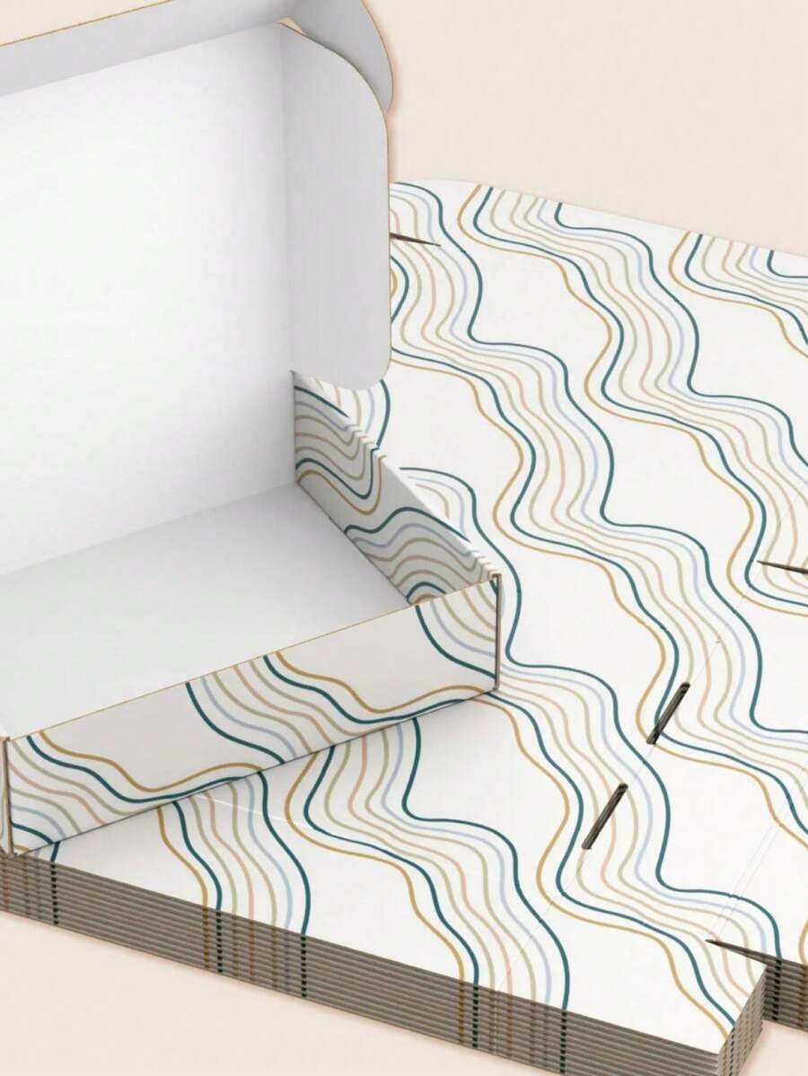 12 Pack-8x6x3 Inch Festive Print Shipping Box - Tuck-Top Secure ...