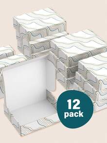12 Pack-8x6x3 Inch Festive Print Shipping Box - Tuck-Top Secure ...