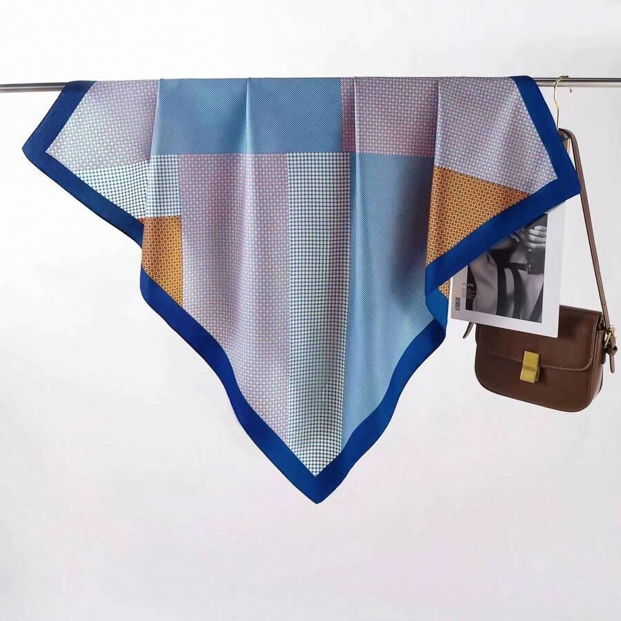 Scenery Print Scarf, Twill Silk UPF Shawl, Travel Head Wrap For Women ...
