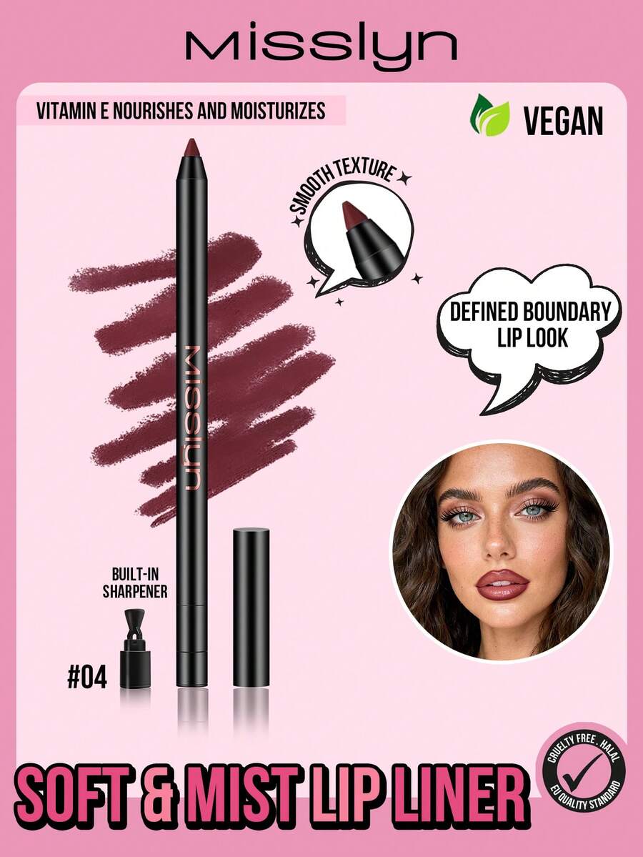 MISSLYN Soft Matte Lip Liner Pencil, Long-Lasting Color, Convenient ...