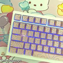 97 teclas Degradado rosa 4.0 Keycaps, OEM 97 Dual-Color PBT Cracked ...