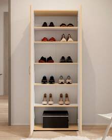 2 ripiani in legno laminato con 2 ante a battente e 5 ripiani interni ...