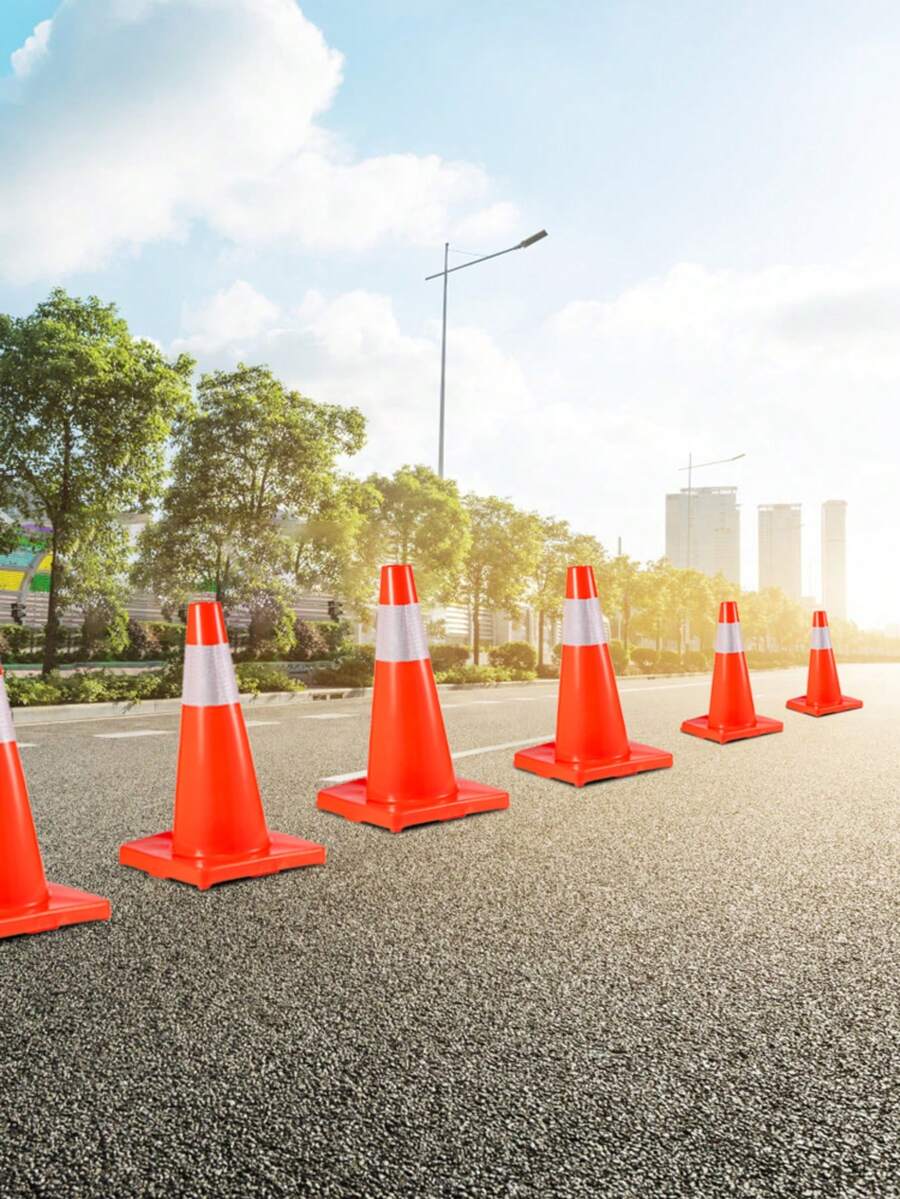 12Pack 18" Traffic Cones, Safety Road Parking Cones PVC Base, Orange ...
