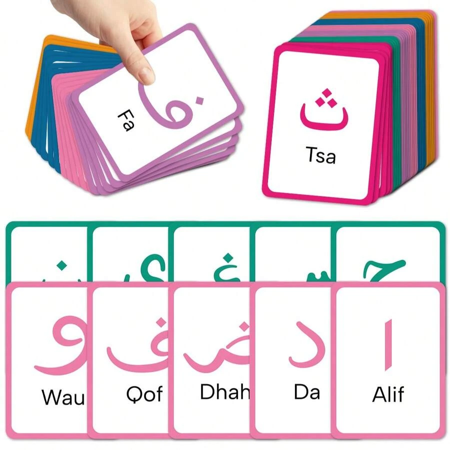 30pcs Colorful Arabic Alphabet Flashcards For Beginners, Islamic ...