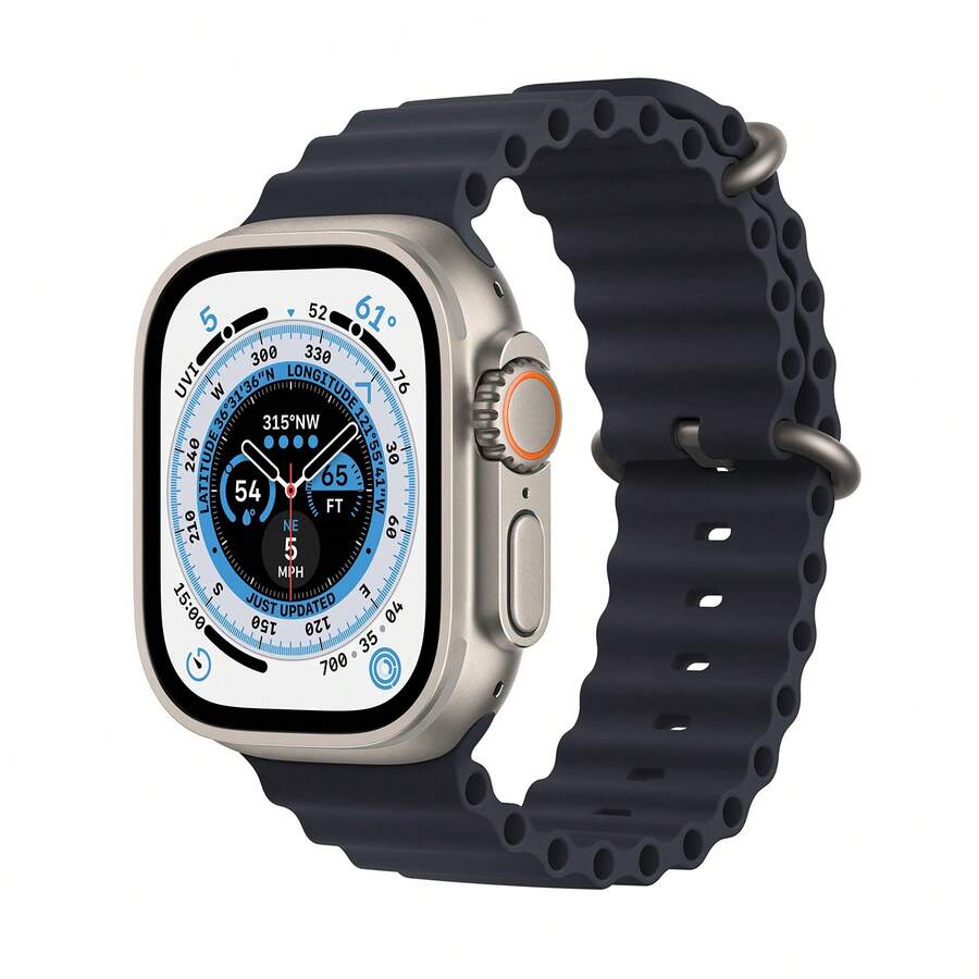 Apple Watch Ultra 49mm Gps + Cellular Titanium Silver + Navy Ocean Band ...