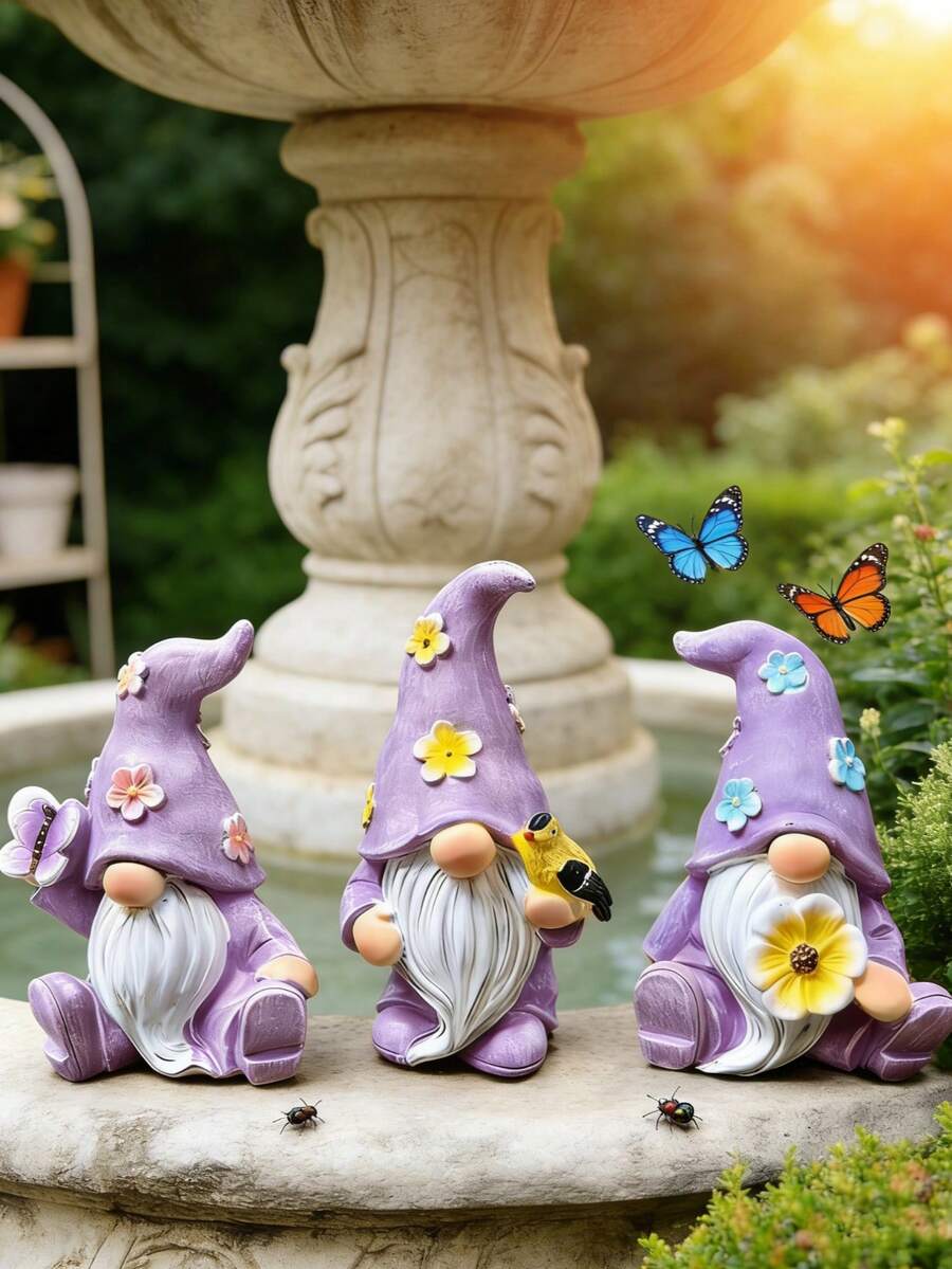1pc Purple Dwarf Garden Resin Statue: These Adorable Purple Dwarf ...