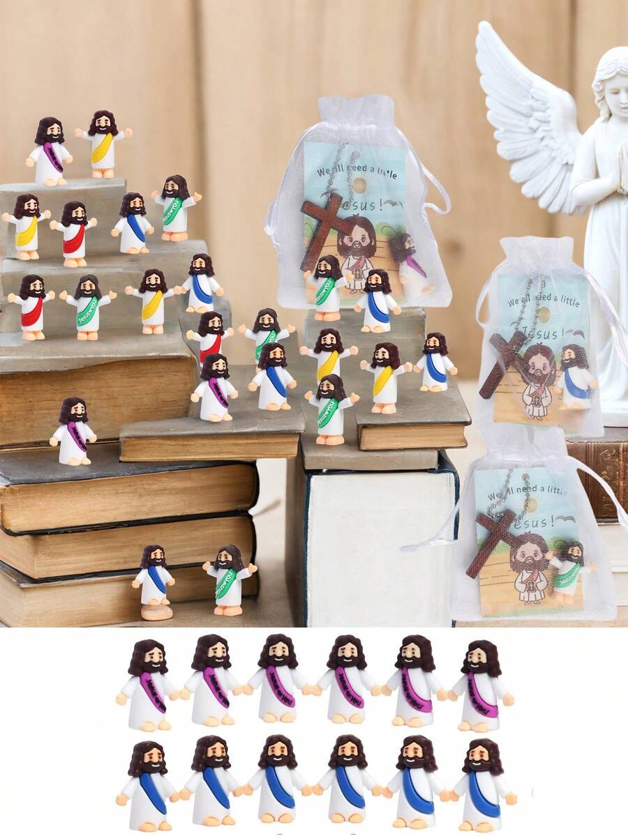 12 Stück Oster Mini Taschendekorationen, Oster Cartoon Figuren & Kreuz ...