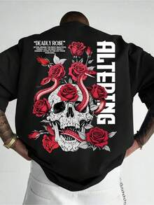 Abyssal Scream Men's Casual Sporty Streetwear Y2K Skull, Rose, And ...