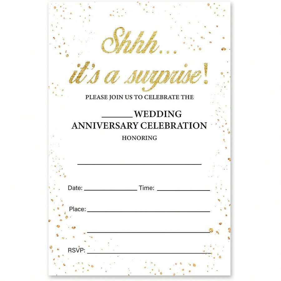 Wedding Anniversary Party Invitations Surprise Party Invites Fill-In ...