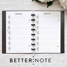 BetterNote Contact Address Refill Pages For Disc Notebooks, Fits TUL ...