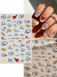 4pcs Classic Love Nail Art Stickers, Nail Art Stickers, Letters ...
