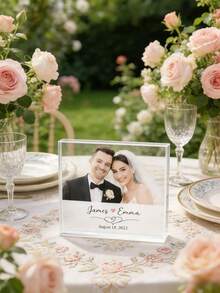 1Pc Personalized Acrylic Love Block, Custom Photo Printed With Names ...