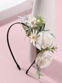 1pc European & American Style Realistic Rose & Sunflower Headband ...