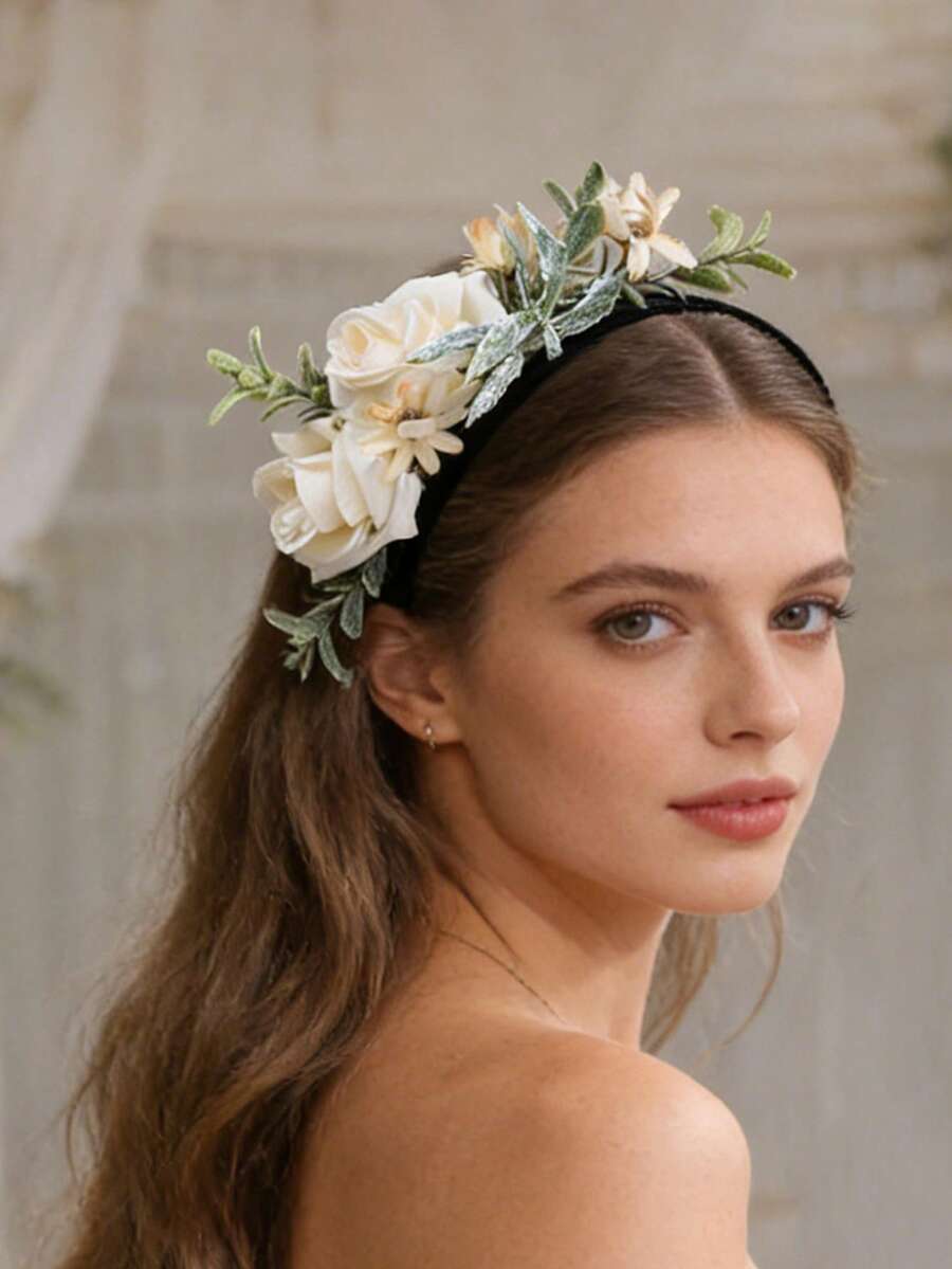 1pc European & American Style Realistic Rose & Sunflower Headband ...