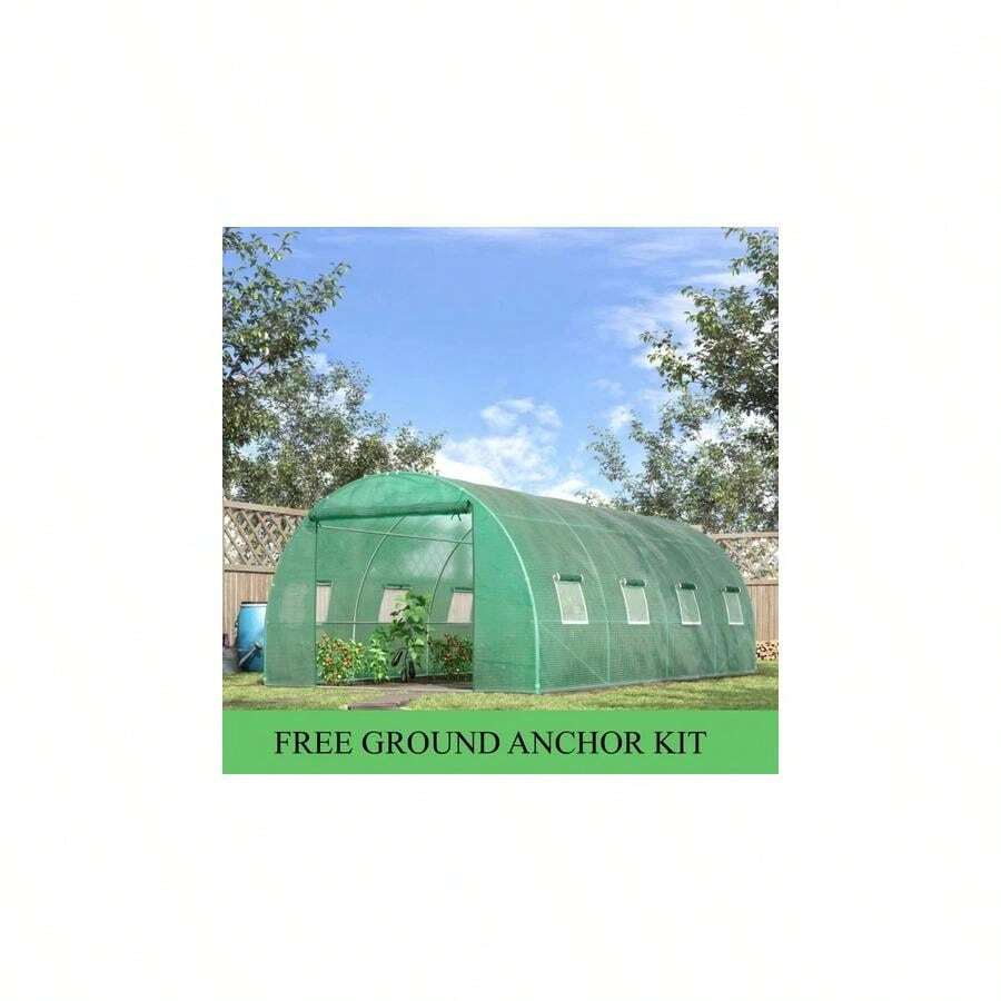 POLYTUNNEL 6x3M GREENHOUSE GALVANISED STEEL FRAME POLY TUNNEL FREE ...