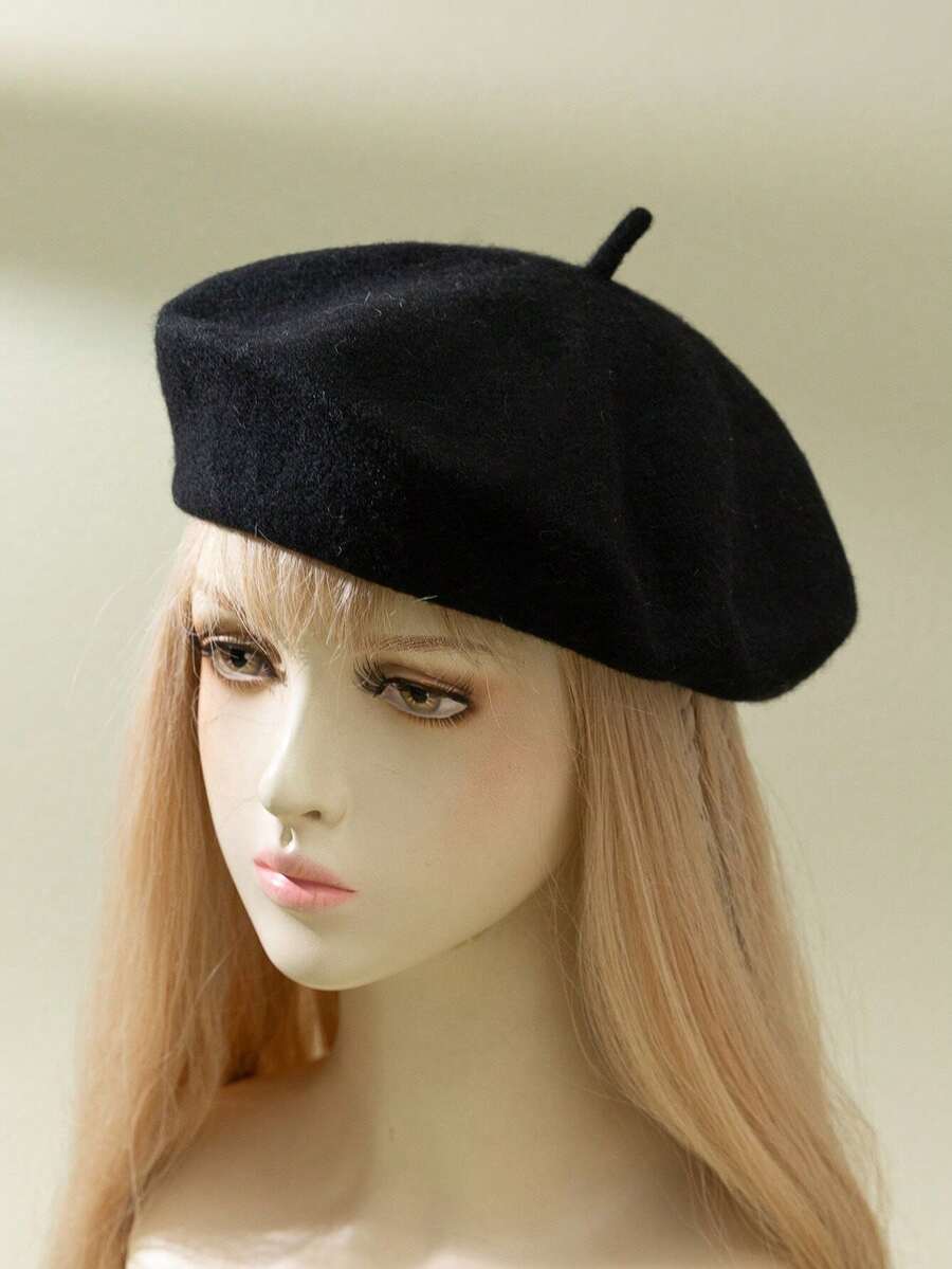 Solid Color Knit Beret, Ladies Elegant Beret, Japanese Style Beret ...