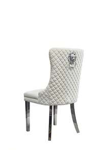 Set Of 2 Plush Velvet Dining Chairs With Lion Head Knocker Luxurious ...