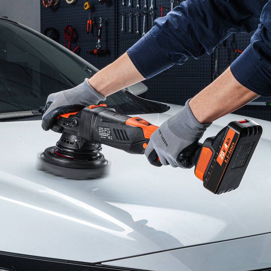 20V Cordless Buffer Polisher, 6-Inch Brushless Dual Action Polisher ...
