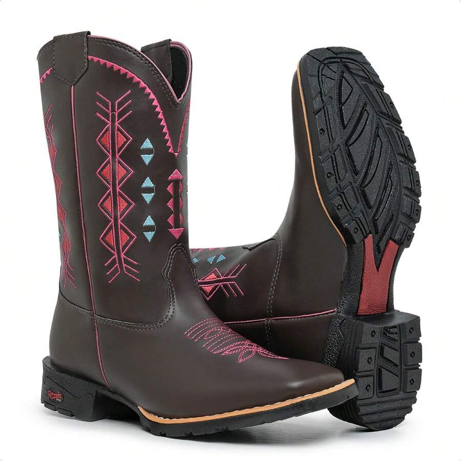 Bota Texana Feminina Cano Medio BIico Quadrado Montaria Rodeio | SHEIN ...