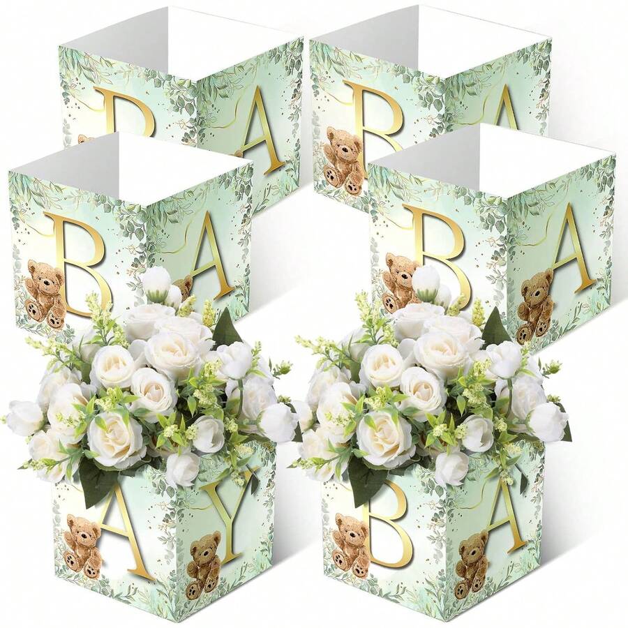 6 Pcs Baby Shower Centerpieces For Table Baby Shower Flower Boxes ...