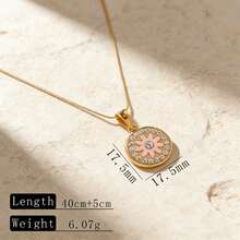 Stainless Steel Enamel Colorful Flower Pendant Necklace, Gold Chain ...