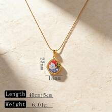 Stainless Steel Enamel Colorful Flower Pendant Necklace, Gold Chain ...