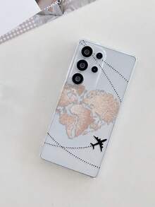 1pc Fashionable Creative Heart Map Airplane Dot Line Pattern High ...