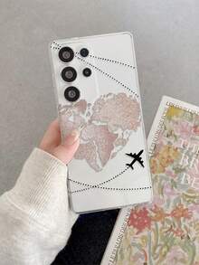 1pc Fashionable Creative Heart Map Airplane Dot Line Pattern High ...