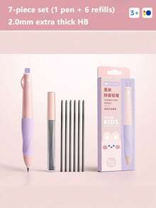 7pcs/Set Automatic Correction Pencil + 6 Refill Leads, 2.0mm Lead ...