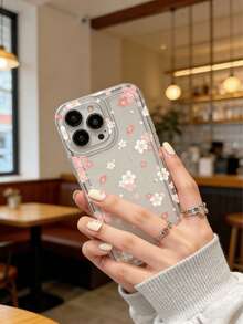 Ins Style Fresh Pink & White Sakura Transparent Phone Case Compatible ...